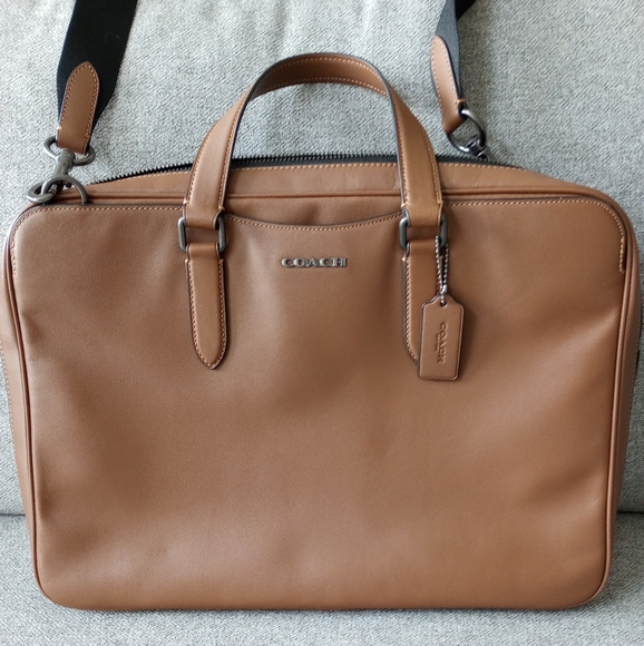 Coach | Bags | Coach Laptop Briefcase Brown Leather | Poshmark